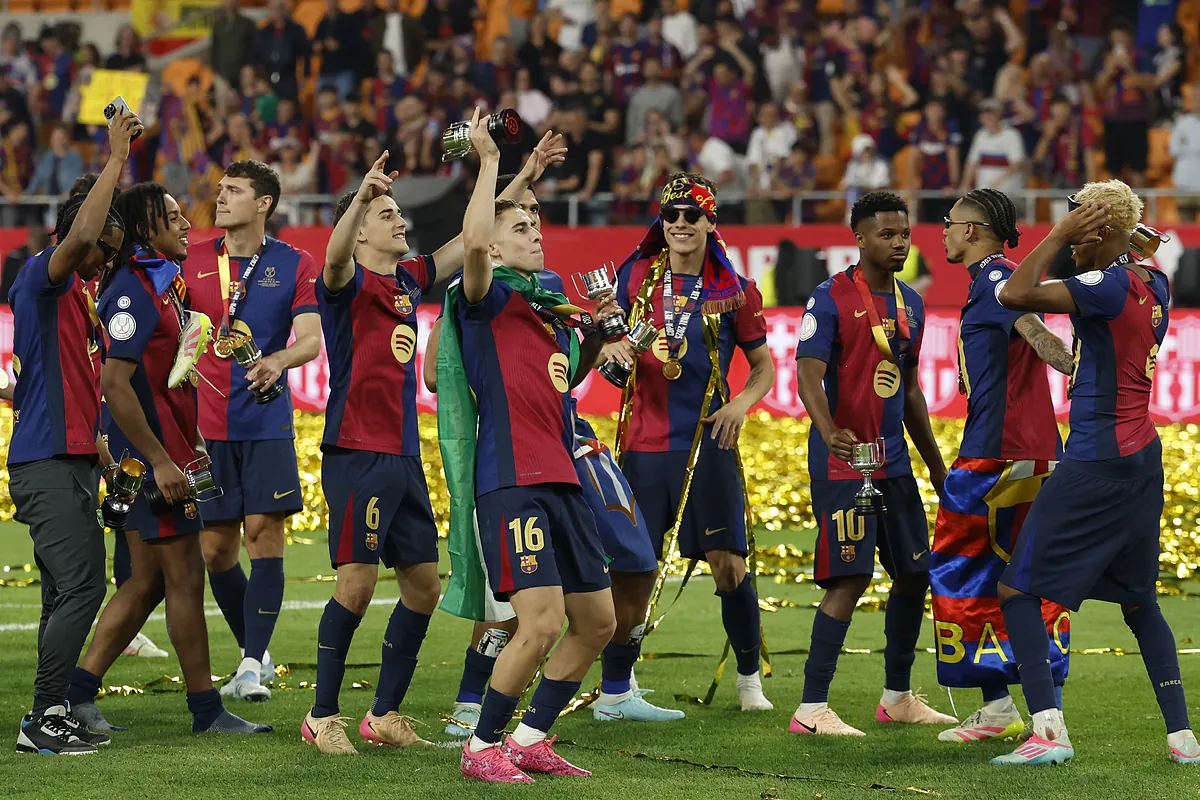 Los bailes del 'rubio' Lamine, las gafas de fiesta de Raphinha y el ...